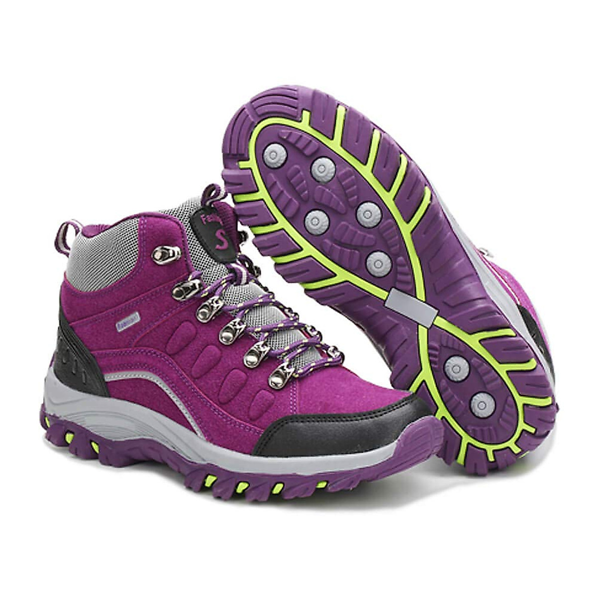 VARSKARC Women's Anti-Slip Lightweight Breathable Hiking Shoes Quick-Dry Trekking Shoes Low-Heeled Sneakers Purple