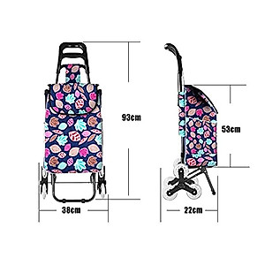 Shopping Trolley on Wheels Multi Function Shopping Cart Seniors Groceries Trolley, Eight Rounds Crystal Wheel, Climbing Stairs Small Cart Handcart, 35 Kg Load Storage Hand Trucks,#4 ,Shopping Trol