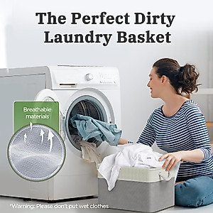 KITCSTI Fabric Storage Baskets for Shelves | Closet Storage Bins | Linen Cloth Baskets with Handle for Organizing