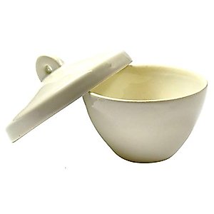 Porcelain Crucible with Lid, 100ml Capacity, Squat - Eisco Labs