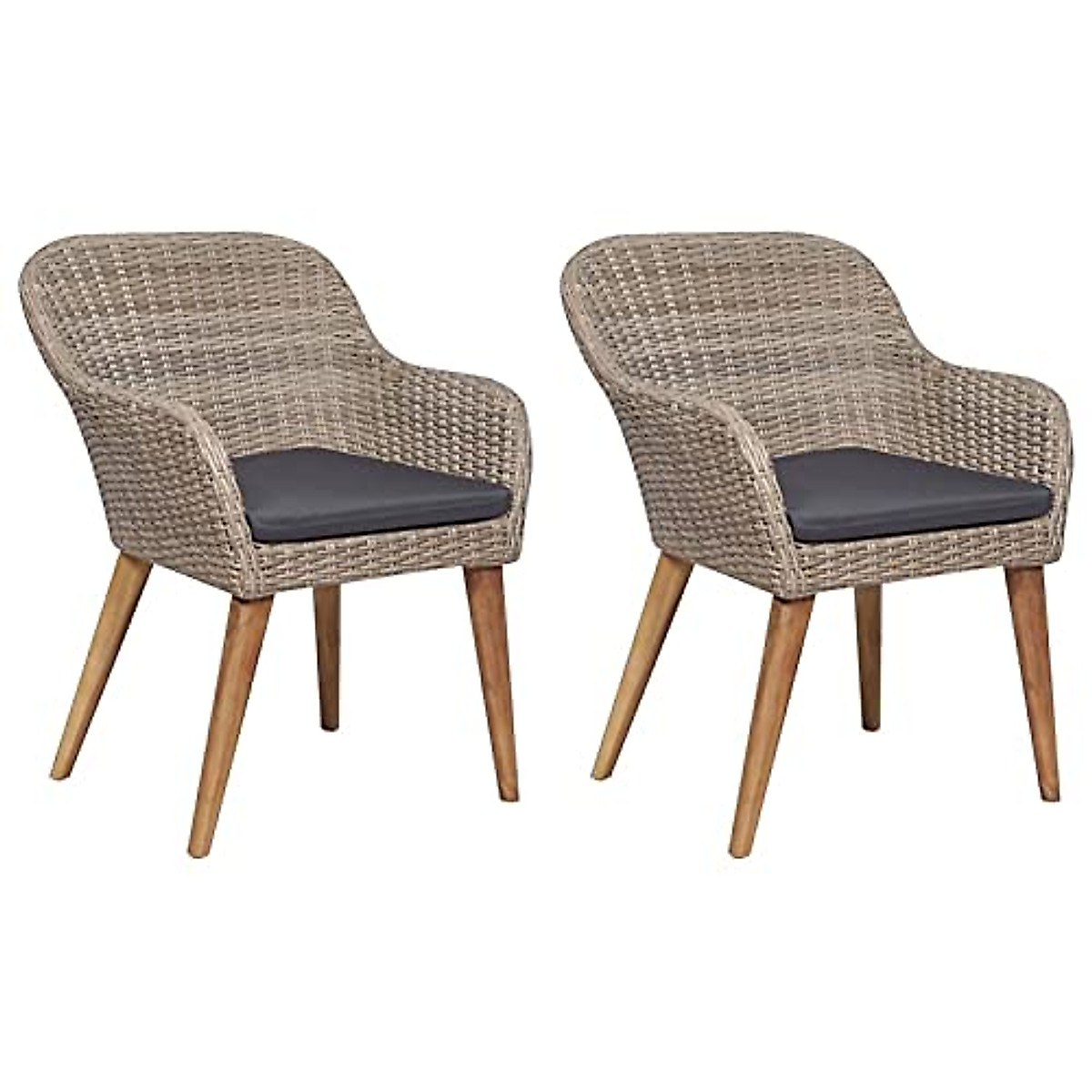 Camerina 3 Piece Patio Dining Set Outdoor Patio Dining Set Outdoor Patio Furniture Patio Set Patio Table and Chairs Set Brown 3067731