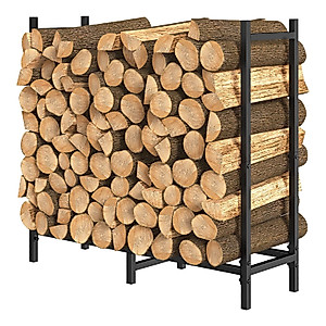 LIANTRAL Firewood Rack Indoor, 2.6ft Small Fire Wood Log Rack Stand for Fireplace Outdoor Firewood Storage Bracket Holder