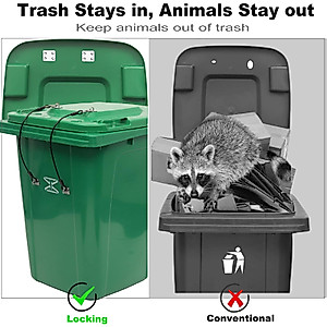 Dxmnoly Trash Can Locks Garbage Can Lid Lock for Animals, Keep Bears Raccoon Squirrels Away from Rummaging, Stainless Steel Bear Racoon Dog Proof Outdoor Trash Bin Lock with Upgraded Nut, 2 Pack