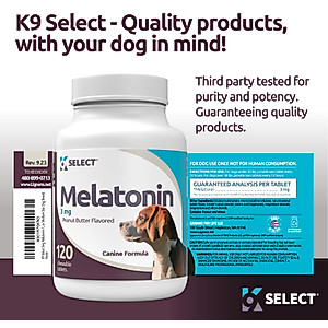 Lignans for Life & K9 Select Pet Care Bundle - HMR Lignans 20mg, 90 Capsules - Melatonin & 3mg, 120 Peanut Butter Flavored Tablets - Multivitamin Dog Wellness Supplement Treats - Medium Size Dog Breed