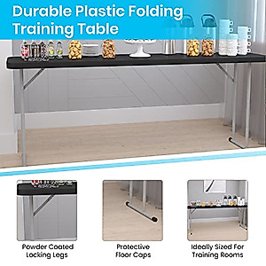 Flash Furniture 6-Foot Black Plastic Folding Training Table