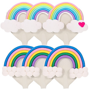 Cabilock 6pcs Cloud Rainbow Hook Heavy Duty Hooks Hat Hooks Coat Hooks Heavy Duty Storage Hooks Hanging Hook for Wall Heavy Duty Wall Hooks Backpack PVC Decorative Wall Key Office