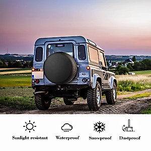 Moonet PVC Leather Spare Tire Wheel Cover for Car Truck SUV Camper Trailer Universal Fit RV JP FJ, R15 Black (for Overall Wheel Diameter 27-29 inch)