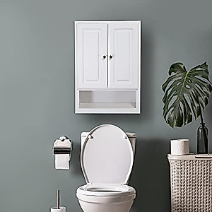 Design House Bathroom Wall Cabinet 2-Door, 1-Shelf, 21 x 30, White