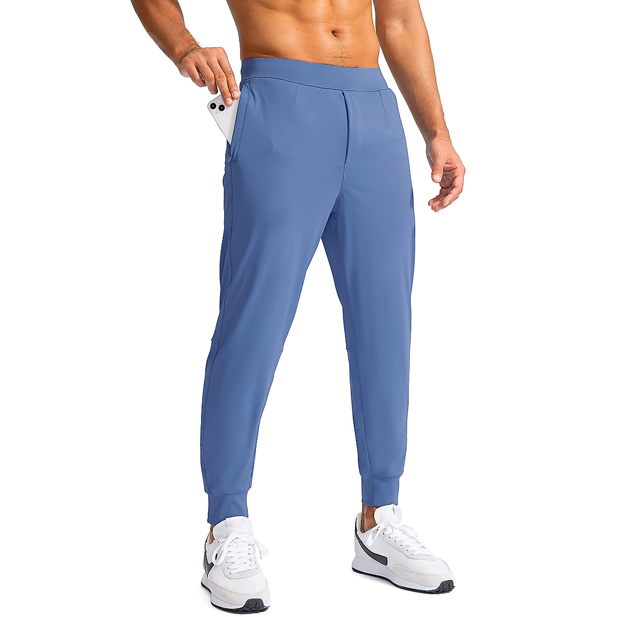 G Gradual Men's Golf Joggers Pants with Zipper Pockets Stretch Sweatpants Slim Fit Track Pants Joggers for Men Work Running (Slate Blue, XXL)
