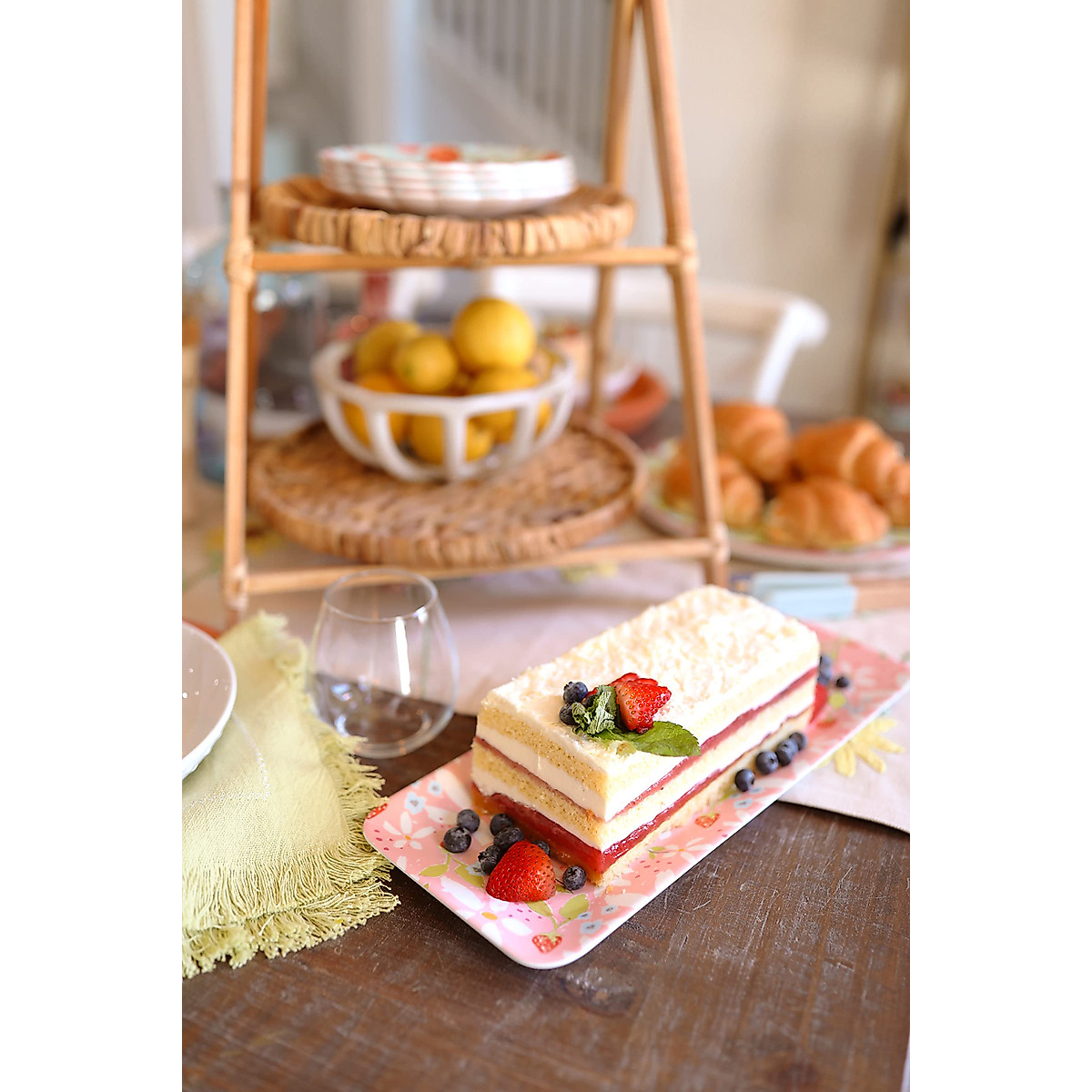 Mud Pie Ceramic Fruit Basket Set, White