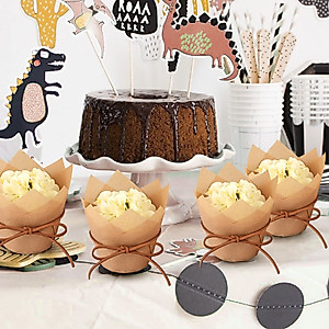 ABuff 200 Pcs Tulip Cupcake Liners for Baking Premium Baking Cup Muffin Liners, Tulip Cupcake Wrappers for Party, Wedding, Christmas, Birthdays and Baby Showers - Will Not Curl or Burn