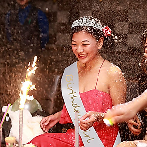 CIEHER Crown and Sash, White Sash Blank Satin Sash Prom Crown Custom Sash Court Sash Mommy to Be Sash Birthday Sash Bride to Be Sash Bachelorette Sash and Crown Graduation Sash Make Your Own