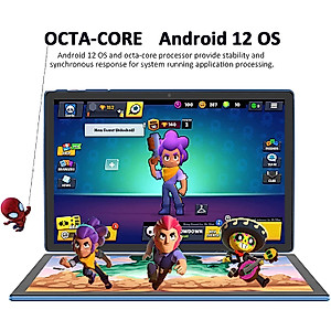 GOODTEL Android Tablet 10 Inch Tablet Octa-Core Processor 64 GB ROM Tablets, Smart IPS, 8000 mAh, Camera 5 MP + 8 MP, WiFi | Bluetooth, Tablet with Keyboard + Mouse (Blue)