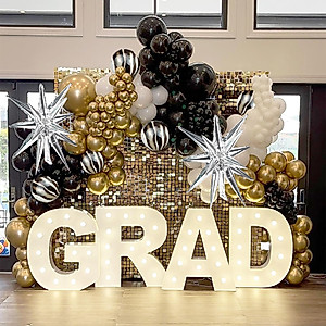 134Pcs Black White And Gold Balloons Arch Luxurious Retirement Metallic Golden Balloon Garland Set Decor Kit For Roaring 20s, New Year's, Birthdays, Graduations & Themed Celebrations