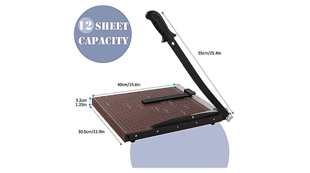 Heavy Duty Paper Cutter Guillotine - 15-Inch with Safety Lock