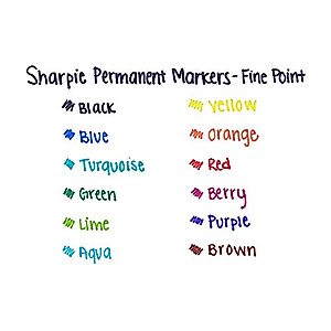 Sharpie Permanent Markers, Fine Point Green, 2 packs of 12 Total of 24