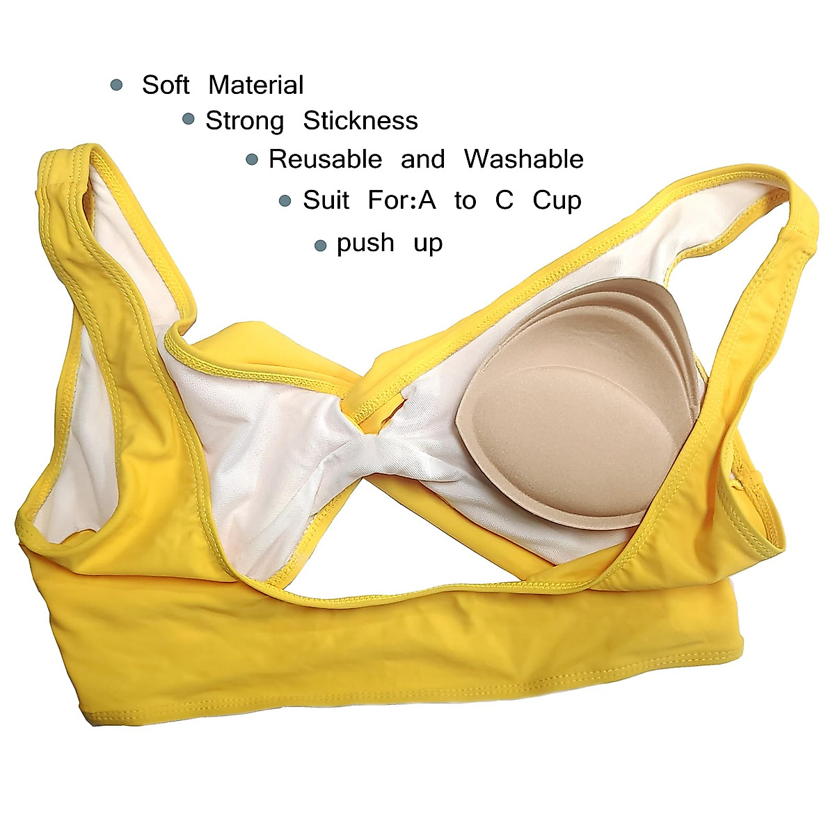 DHCare Women’s Adhesive Bra Pads Removable Breathable Push Up Sticky Bra Cups Inserts Breast Enhancer