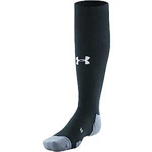 Under Armour Adult Team Over-The-Calf Socks, 1-Pair , Black/Graphite/White , Large
