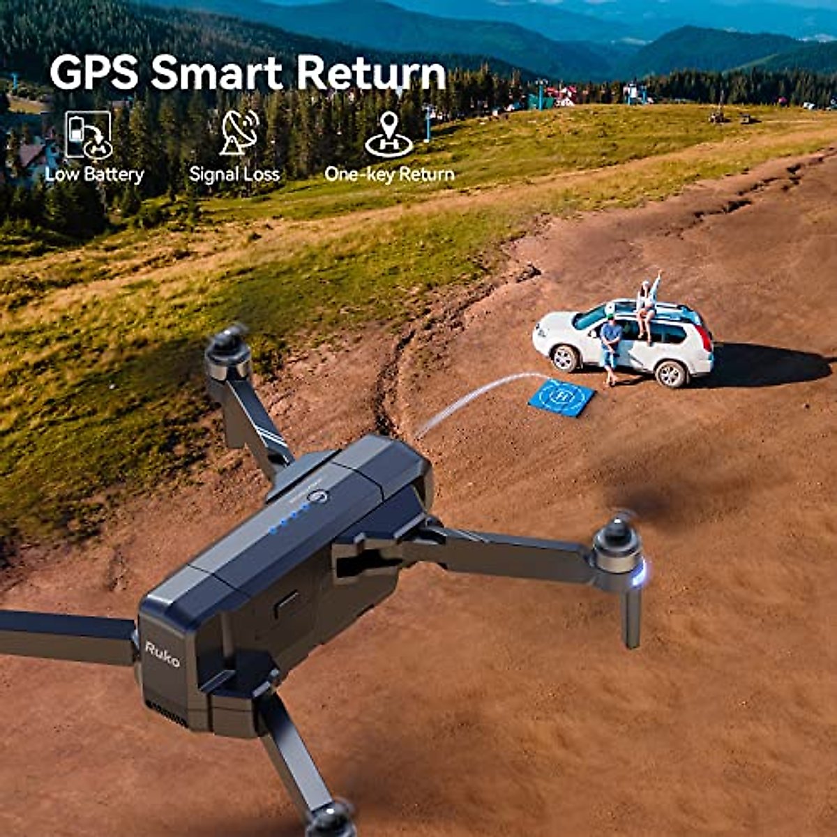 Ruko F11GIM2 Drone with Camera for Adults 4K, 3-Axis Gimbal+EIS, 9800ft Long Range, 84 Min Flight Time, 3 Batteries, GPS Auto Return Home, Follow Me, Waypoint, Point of Interest