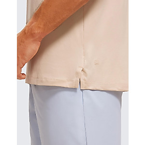 CRZ YOGA Men's Workout Sleeveless Shirt Quick Dry Stretchy Swim Shirts Athletic Gym Running Beach Tank Top White Opal Large