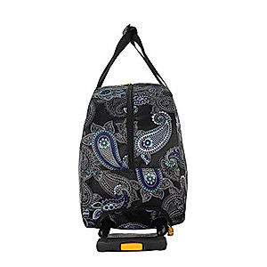 LUCAS Designer Carry On Luggage Collection - Lightweight Pattern 22 Inch Duffel Bag- Weekender Overnight Business Travel Suitcase with 2- Rolling Spinner Wheels (Paisley Peacock)