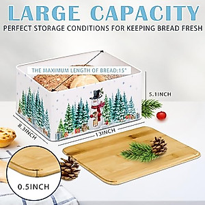 Pinata Rustic Christmas Bread Box, White, 13"L x 8.3"W x 5.3"H, Perfect for Christmas Kitchen Decor and Gift Giving