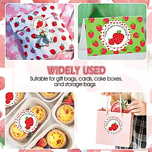 Strawberry Thank You Sticker Labels 1.5 Inch Thank You Berry Much for Coming Stickers - Sweet Strawberry Themed Birthday Party Favors Thank You Sticker Labels 250 Pcs
