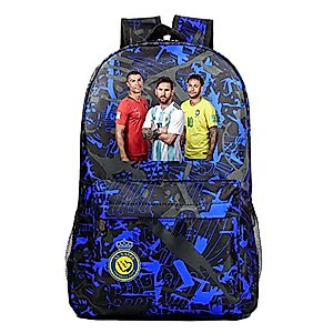 UMocan Cristiano Ronaldo Bookbag Messi Graphic Daypack Neymar Lightweight Knapsack for Teen