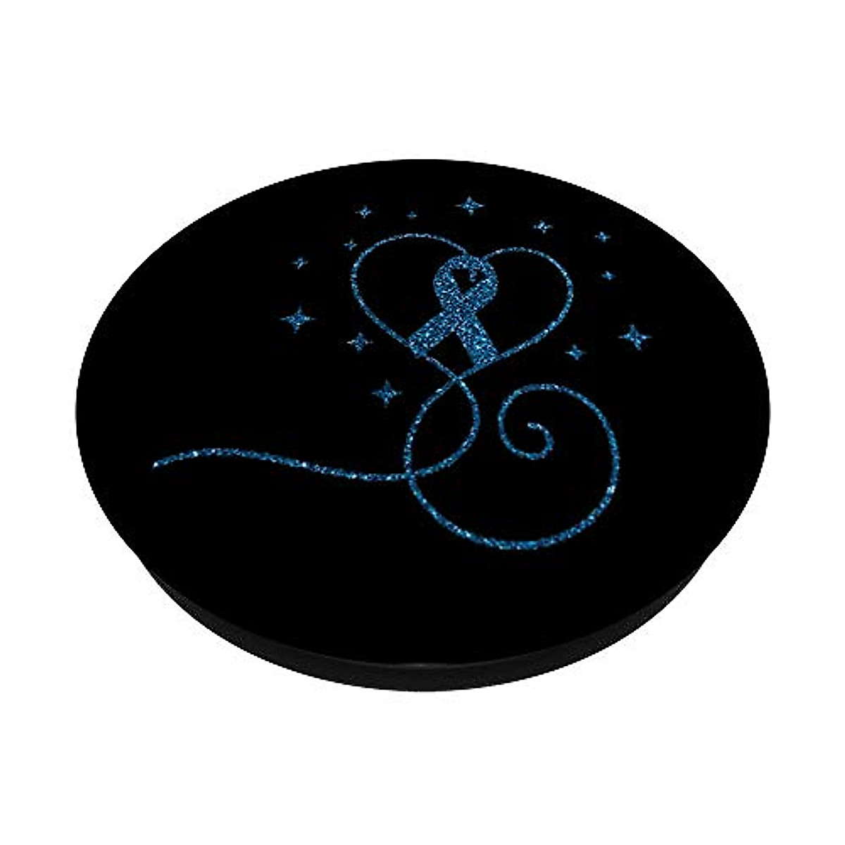 Colorectal Heart Blue Ribbon Colon Cancer Awareness Gift PopSockets PopGrip: Swappable Grip for Phones & Tablets