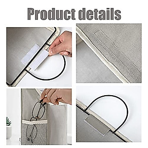 Jremreo Wall Hanging Storage Bag, 2 Pieces Small Linen Fabric Door Hanging Organizer Box, for Kitchen, Bedroom, Bathroom, Office and Student Dormitory