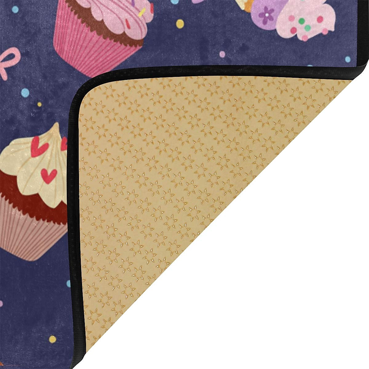 susiyo Kitchen Mat Cute Little Cupcakes Kitchen Rug Mat Anti-Fatigue Comfort Floor Mat Non Slip Oil Stain Resistant Easy to Clean Kitchen Rug Bath Rug Carpet for Indoor Outdoor Doormat