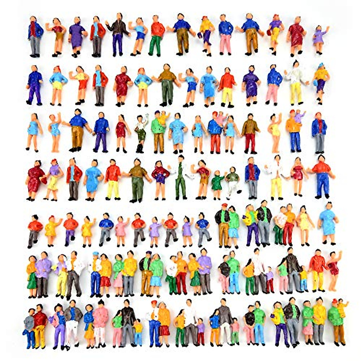 100pcs 1:87 HO Scale Standing Scenery Passengers Model Train Park Street People Figure Model Building Kit