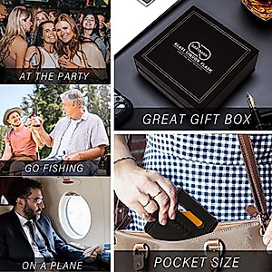 Handmade Genuine Leather Hip Flasks for Liquor for Men, Glass Whiskey Flask with Funnel & Wood Lids Leakproof for Hennessy Liquor & Spirits, Premium Flask Set Gifts Idea for Men Women (Brown, 100ml)