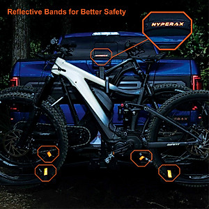 HYPERAX Blast 2 -Hitch Mounted E Bike Rack Carrier for 2 inch/1.25-inch Hitch- Fits Up to 2 X 55 lbs E Bikes MTBs Gravel Road Bikes with Up to 3-inch Tires Suitable for SUV, Trucks, Sedan, NO RV USE!