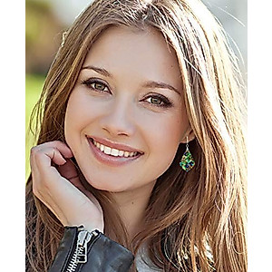 Aloha Earrings Tahitian-Style Abalone Paua Shell Clip On Earrings-Mother of Pearl Shells Authentic Ocean Romantic Shells Holiday, Authentic (Abalone Paua Rhombus Drop)