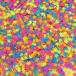 3 Pack - Green, Rainbow & Silver Holographic Leaf Glitter - Solvent Resistant & Cosmetic Grade - Face Body Nails Resin Arts & Crafts, Tumblers, Bath Bombs, Resin - Weed Pot Marijuana Leaf