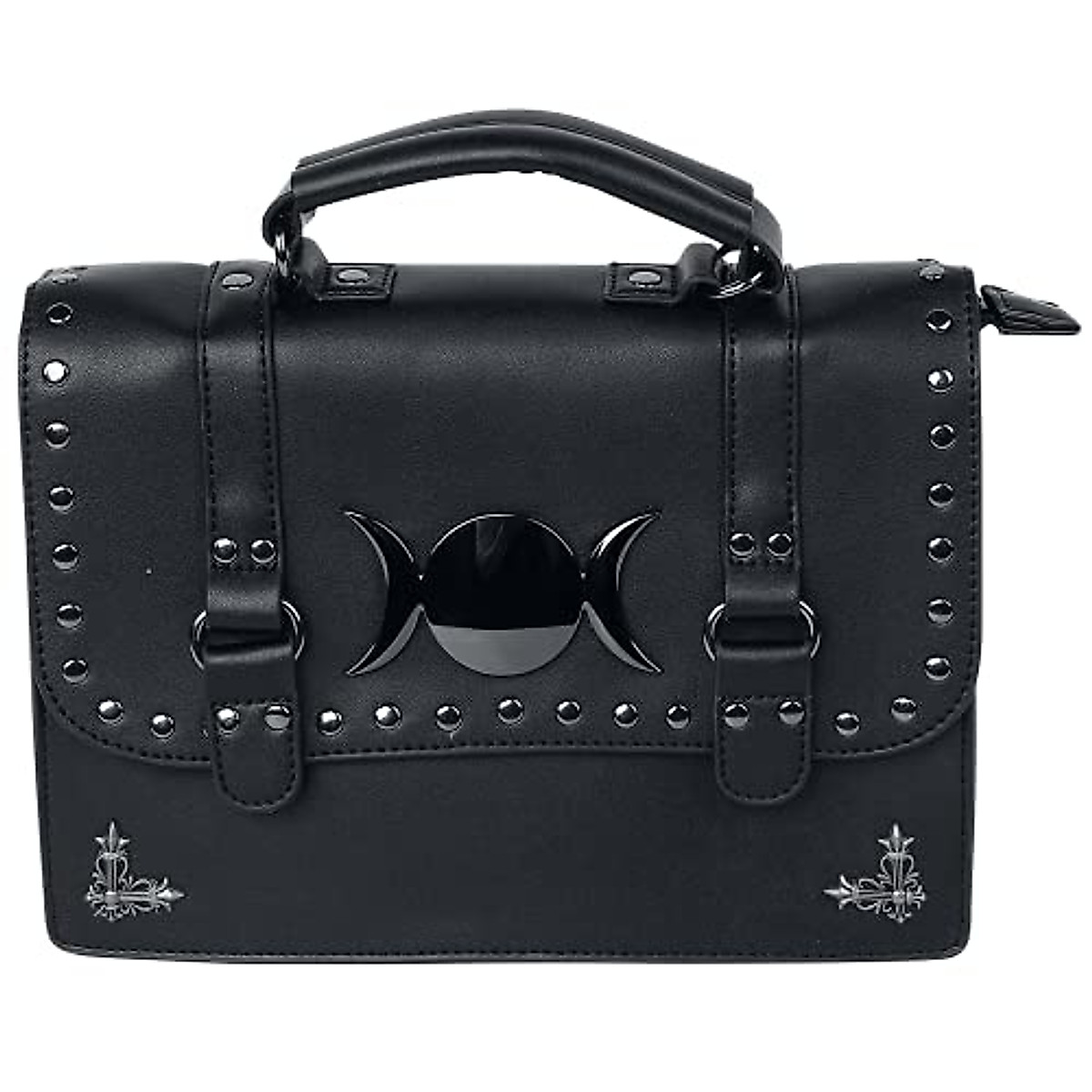 Lost Queen Women's Magic Moon Shoulder Bag, Black, One Size