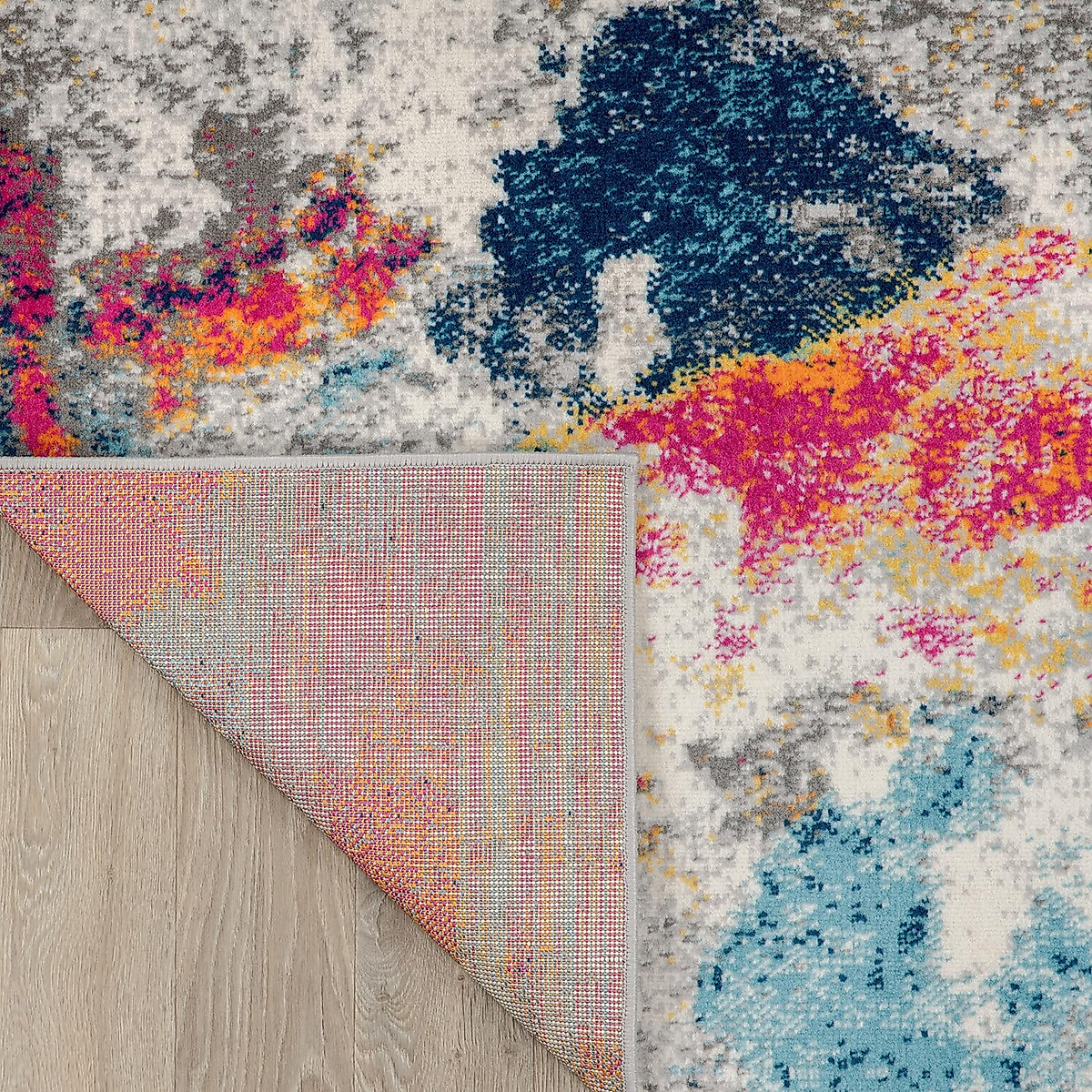 Rugshop Distressed Abstract Watercolor Area Rug 9' x 12' Multi