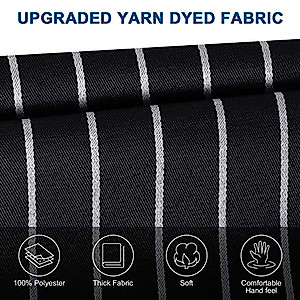 Syntus 2 Pack Adjustable Bib Apron with 3 Pockets Cooking Kitchen Aprons for Women Men Chef, Black/White Pinstripe