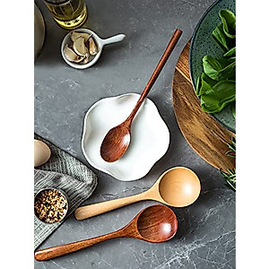 Cute Spoon Rest for Stove Top, Ceramic Spoon Holder for Kitchen Counter, 5.3 Inches Coffee Spoon Holder Utensil Rest, Cooking Gifts for Housewarming, Wedding, White
