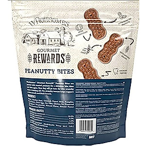 moofin SPORTMiX Wholesomes Gourmet Peanutty Bites, 3 lb - Crunchy Dog Biscuits with Peanut Butter, Oats & Honey, Bundle SS Pet Training Whistle Bundle - Nutritious Snack, Resealable Bag (2-Pack)