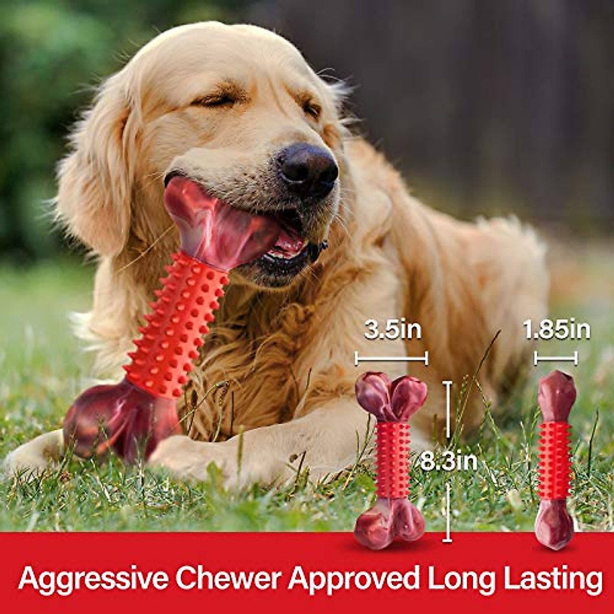 Apasiri Tough Dog Toys for Aggressive Chewers Large Breed, Dog Chew Toys, Durable Dog Toys, Dog Bones Made with Nylon and Rubber, Big Indestructible Dog Toy, Medium Puppy Chew Toys Teething chew Toys