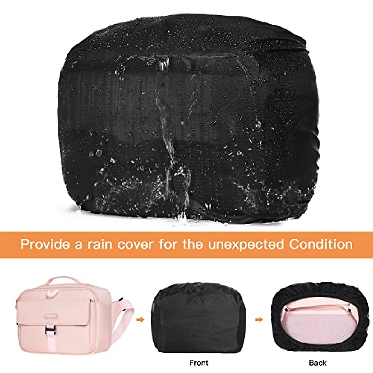 MOSISO Camera Bag Case, DSLR/SLR/Mirrorless Photography Camera Messenger Bag Compact Crossbody Padded Camera Shoulder Bag with Rain Cover Compatible with Canon/Nikon/Sony Camera and Lenses, Pink