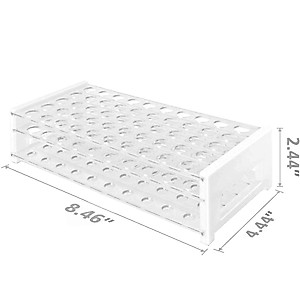 Plastic Test Tube Rack for 12/13 mm Tubes, Hole Diameter is 13.6mm, Holds 50, Detachable, Karter Scientific 208V2 (Pack of 1)