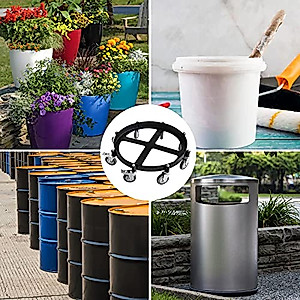 Hasopy Heavy Duty Drum Dolly 8 Swivel Caster Wheel 55 Gallon Steel Frame, Grease Drum Dolly with 2000 Lbs Capacity, Anti-Tipping for Workshops and Warehouses (8 Swivel Caster Wheel)