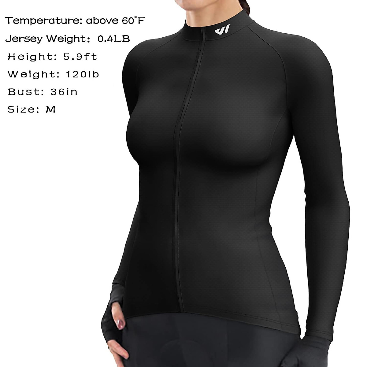 Wulibike Bicycle Shirts Women Bike Shirts for Women Long Sleeve Specialized Womens Cycling Jersey Black