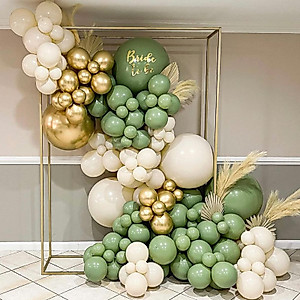 RUBFAC 87pcs Sage Green Balloons Different Sizes 18 12 10 5 Inches for Garland Arch, Premium Green Latex Balloons for Birthday Party Wedding Baby Shower Eucalyptus Themed Party Decorations