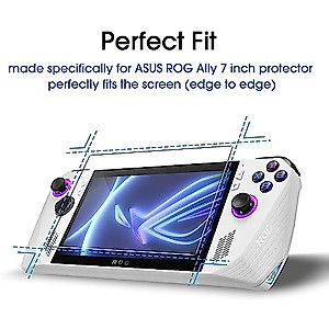 amFilm 3 Pack Screen Protector for ASUS ROG Ally Handheld 7 inch 2023, Tempered Glass, Transparent Ultra HD, Anti-Scratch, Anti-Fingerprint