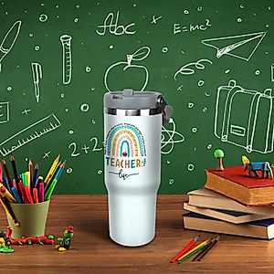 soeufnwhf Teacher Tumbler Cup, 30oz Stainless Steel Teacher Travel Coffee Mug Cup, Best Teacher Gifts for Women & Teacher Appreciation Gifts for Birthday, Appreciation Week, Back To School