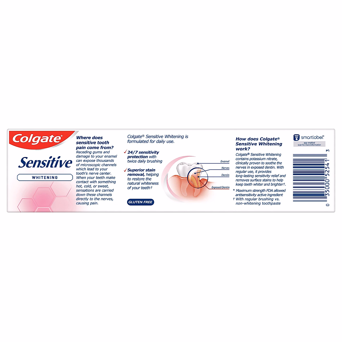 Colgate Sensitive Maximum Strength Whitening Toothpaste, Mint - 6 Ounce (Pack of 6)